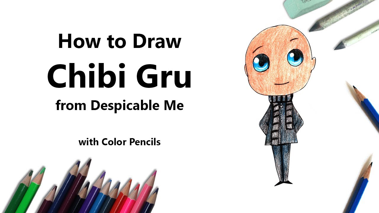 How to Draw Chibi Gru from Despicable Me Step by Step - very easy - YouTube
