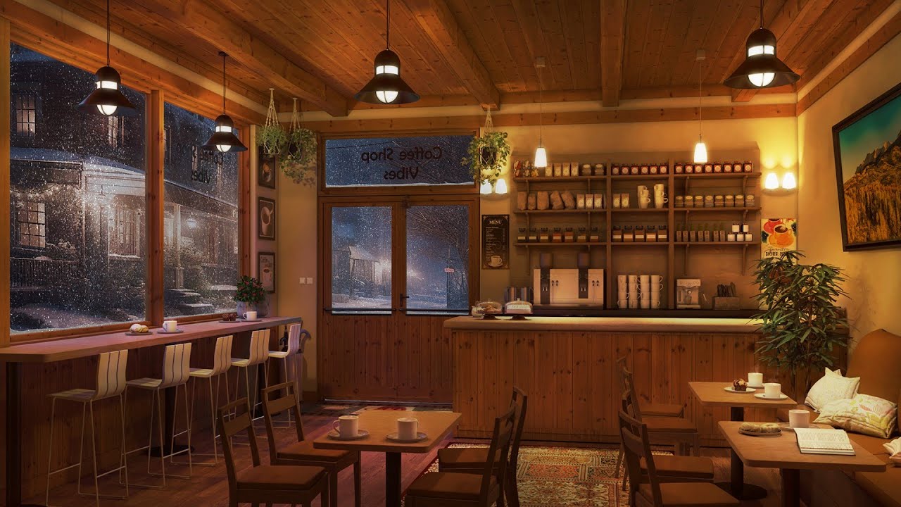 Relaxing Winter Piano Jazz Music in a Cozy Coffee Shop Ambience | Music ...