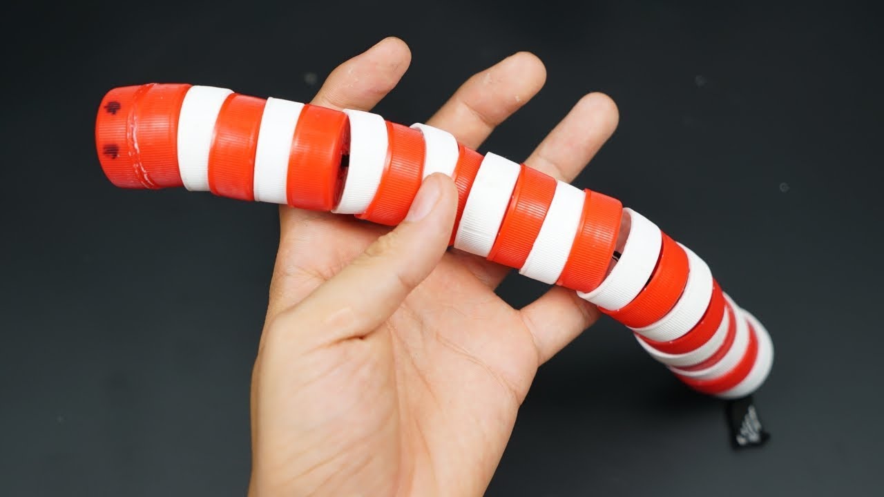 Make a Snake Toy From Plastic Bottle Caps - YouTube