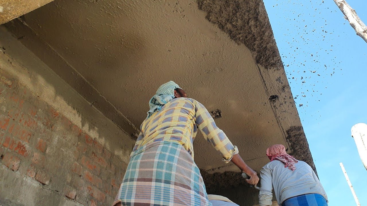 Plastering Techniques_House 5×10ft Ceiling plastering with cement mixer ...