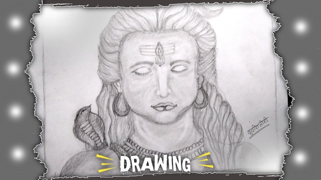 Mahadev drawing । step by step । Simple drawing । Easy Drawing। Face ...