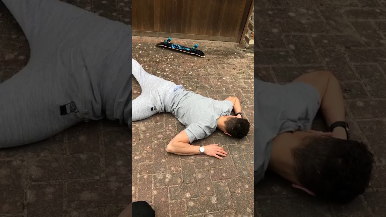 The best fails grey sweatpants on skateboard falls down on sidewalk ...