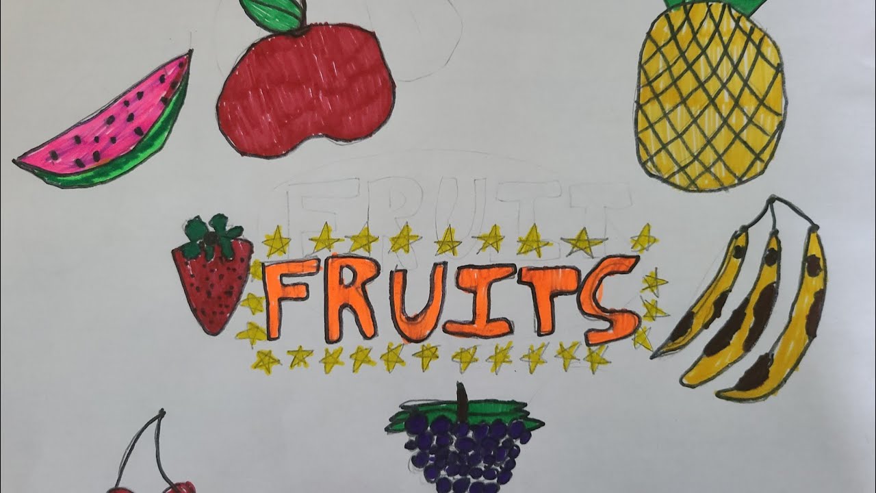 How to draw fruits - YouTube