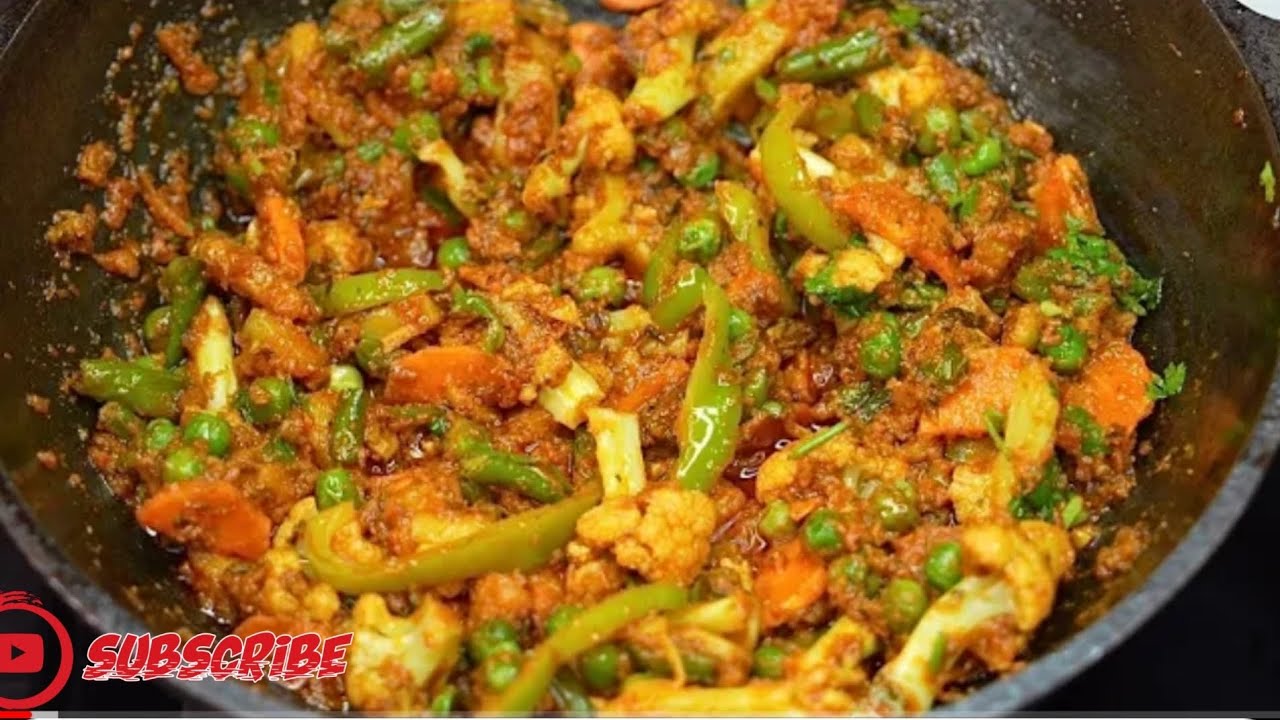 Mix Veg Bhuna Dhaba Style Recipe | Spicy Mix Veg Sabji | Veg Bhuna ...