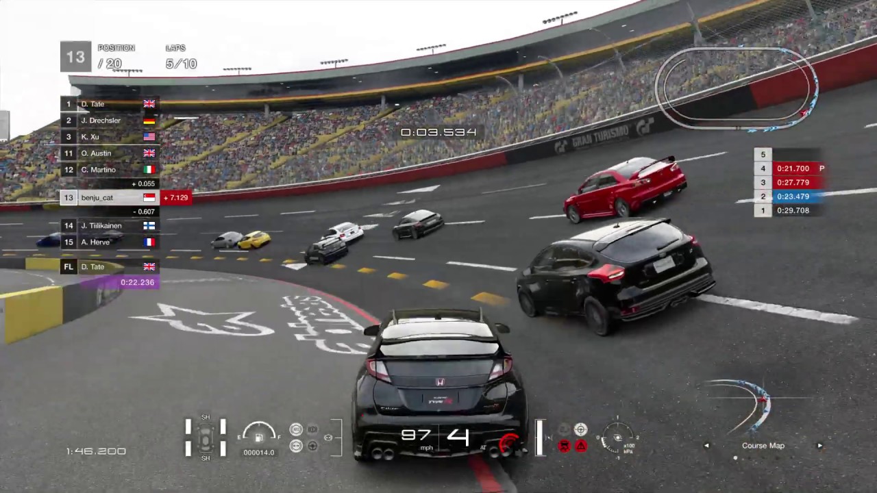 Gran Turismo Sports - Honda Civic Type R (FK3) Black Racing - YouTube