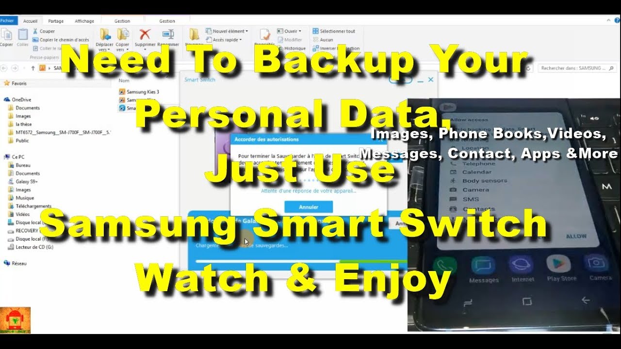 How to backup restore data samsung phones tablets using smart switch ...