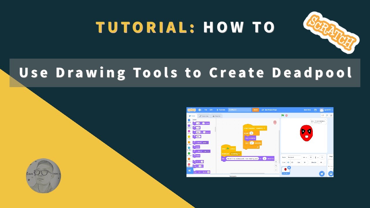 Scratch Tutorial: How to use Drawing Tools with Deadpool example - YouTube