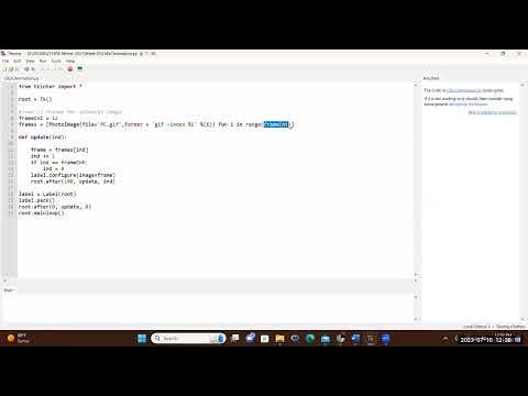 CIS30A Lab 5 Part C: Python Tkinter with Animated GIF image - YouTube