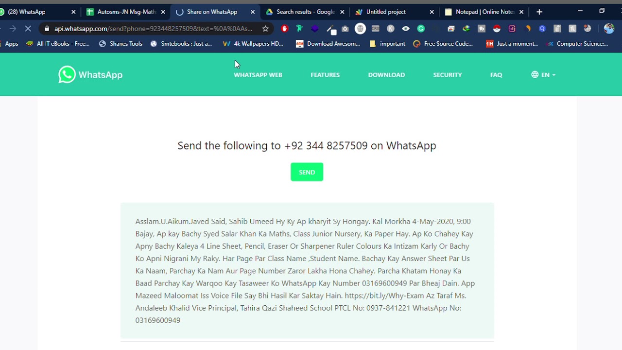 HOW TO SEND MESSAGES FROM GOOGLE SHEET USING WHATSAPP YouTube HOW TO SEND MESSAGES FROM GOOGLE SHEET USING WHATSAPP YouTube