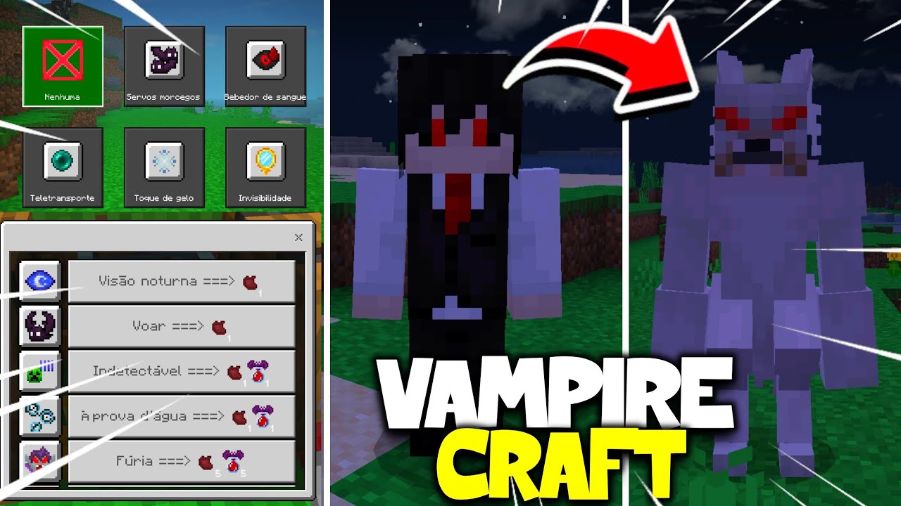 SAIU!!! NOVA ATUALIZAÇÃO DO ADDON/MOD VAMPIRE CRAFT PARA MINECRAFT PE 1 ...