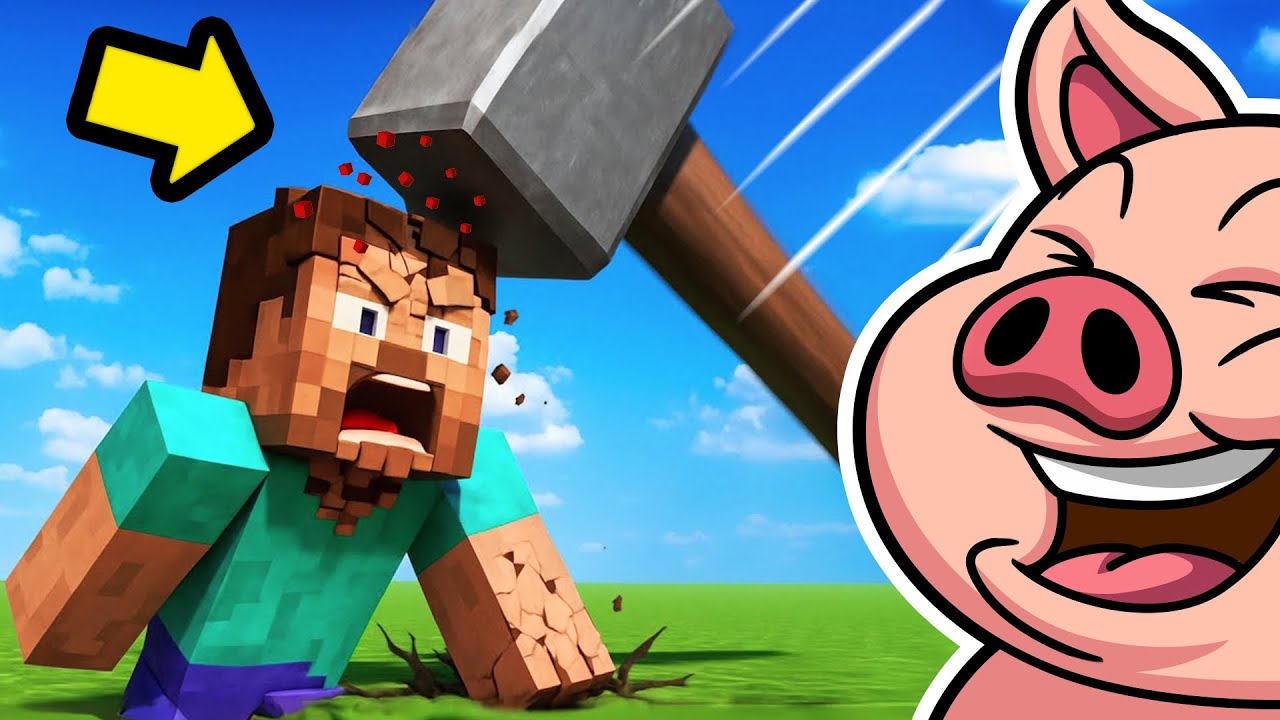 Minecraft Steve VS GIANT HAMMER?! (Funny Animation) - YouTube