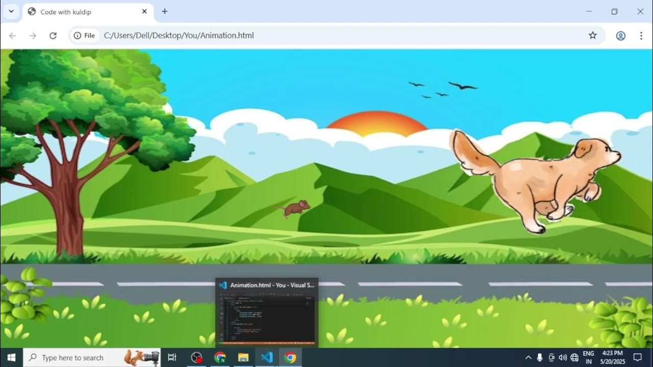 🐶🐭 HTML & CSS Animation: Dog and Mouse Running on the Road | Animated Adventure #html #css #2025 ...