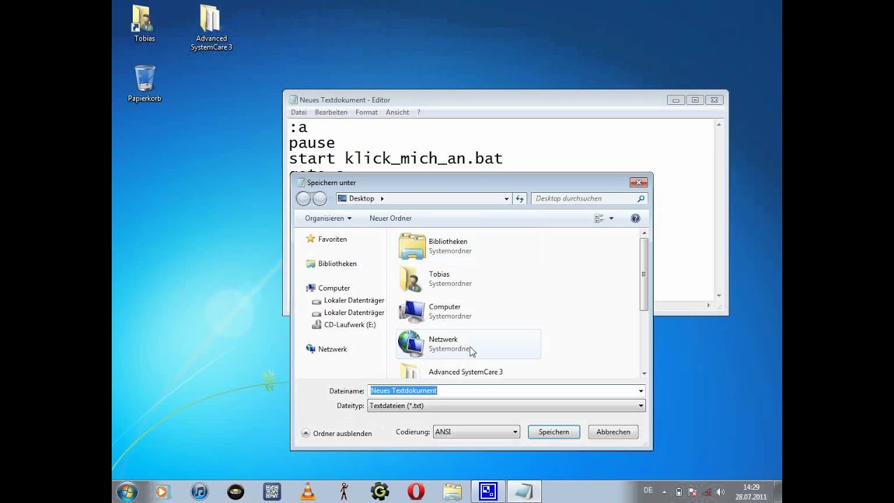Programmieren mit einem normalen Textdokument Part 3 German - YouTube