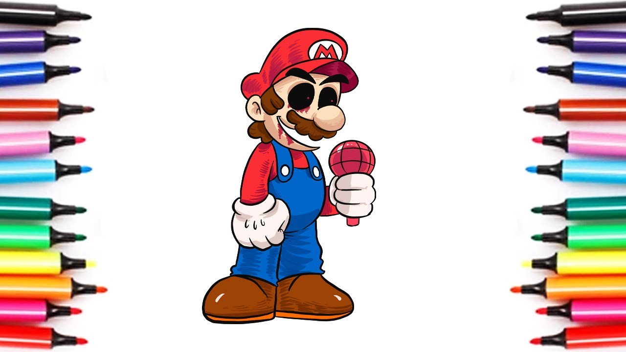 Friday Night Funkin' Mario.EXE + Drawing Tutorial (FNF Mod) - YouTube