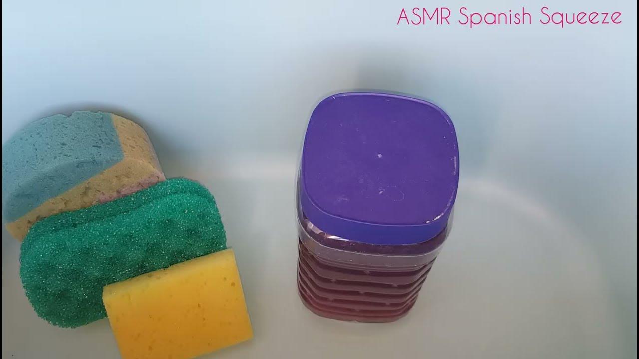 ASMR🧼Purple Recycled Mix - Fail🧼Asmr sponge squeezing Bath sponges🧼rinsing🧼asmr oddly satisfying ...