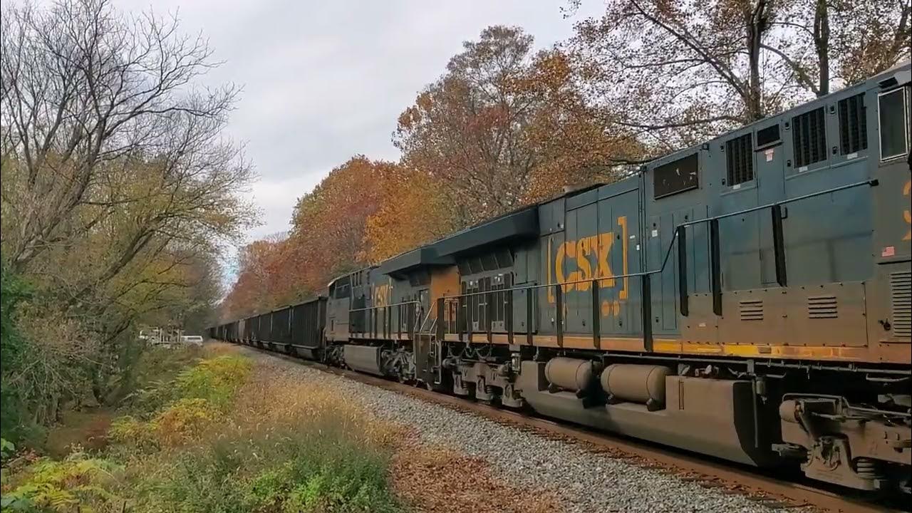 CSX c794 Loaded Coal Train with fall colors 10/26/24 - YouTube