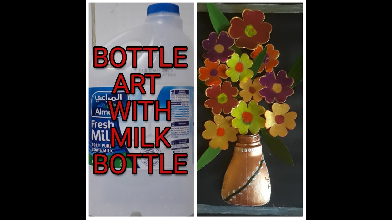 DIY-Bottle Art//Best use of plastic bottle//Milk Bottle Art// - YouTube
