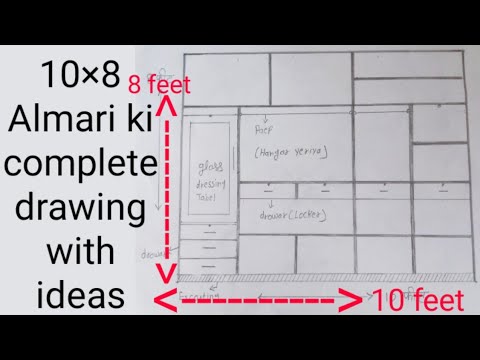 10×8 Letest Almari drawing with ideas & furniture Almari design - YouTube