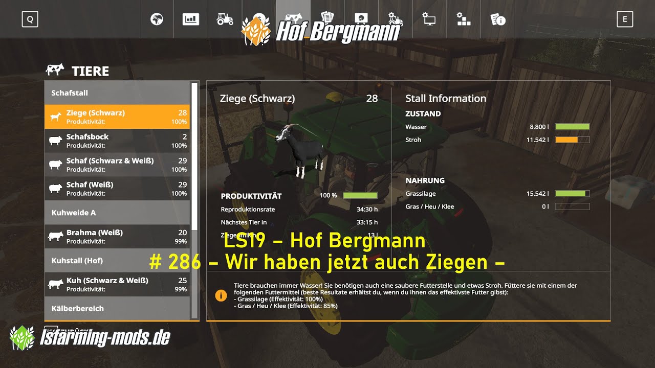 LS19 – Hof Bergmann # 286 – Wir haben jetzt auch Ziegen – - YouTube