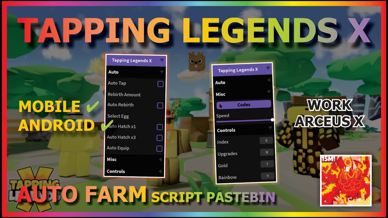TAPPING LEGENDS X Script Mobile AUTO FARM | GOLDEN | RAINBOW | AUTO ...