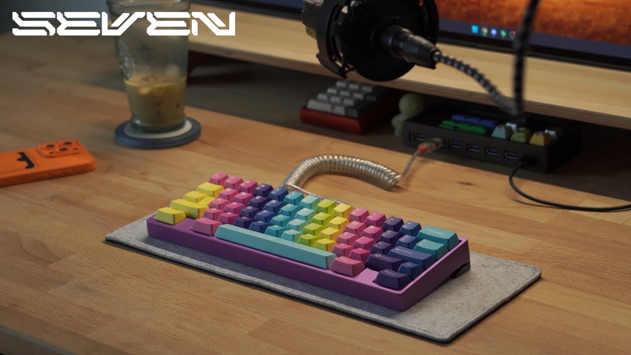SEVEN Dual O-Ring Keyboard by DN - MX Browns on CF - YouTube