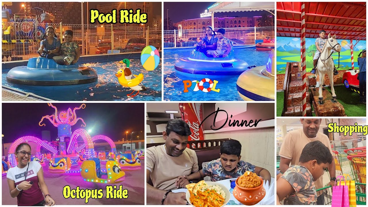 Day 15 In Bahrain🇧🇭Pool Tube Ride/Giant Octopus Ride & More In Kid's ...