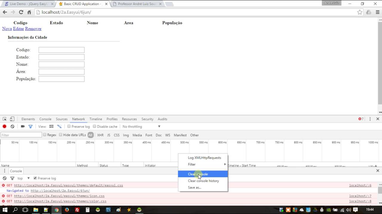 UFTM - CTIT - Aula 06/06/2016 - PHP + MySql + Html + jQuery EasyUI - Parte 3-7 - YouTube