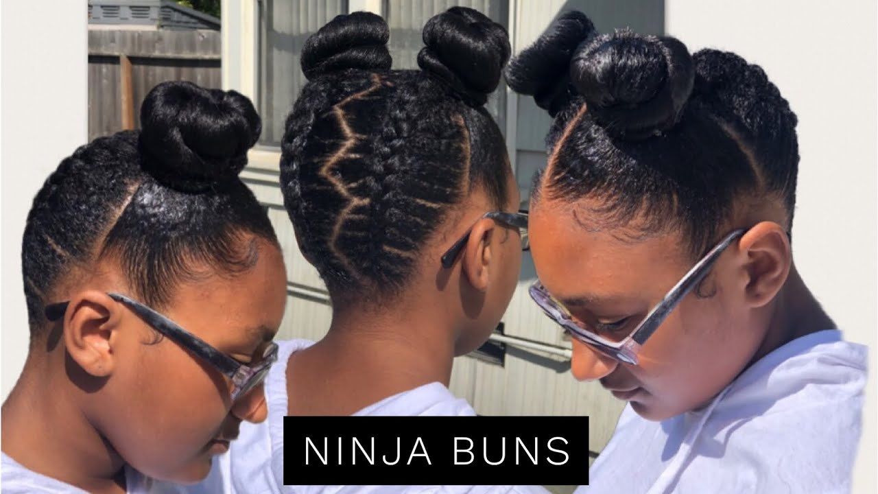 Braided Ninja Buns w/ NO HEAT | Nicki Minaj Chun Li Inspired - YouTube