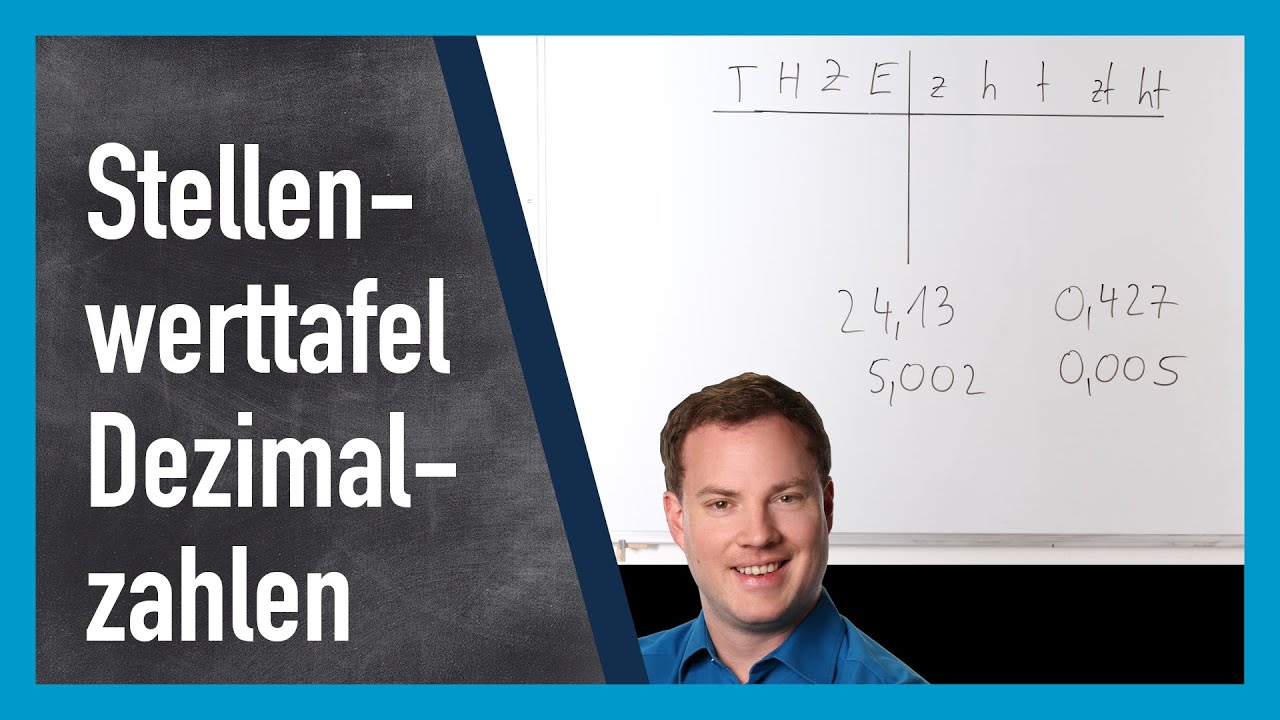 Dezimalzahlen in Stellenwerttafel (Stellenwerttabelle), 6. Klasse ...