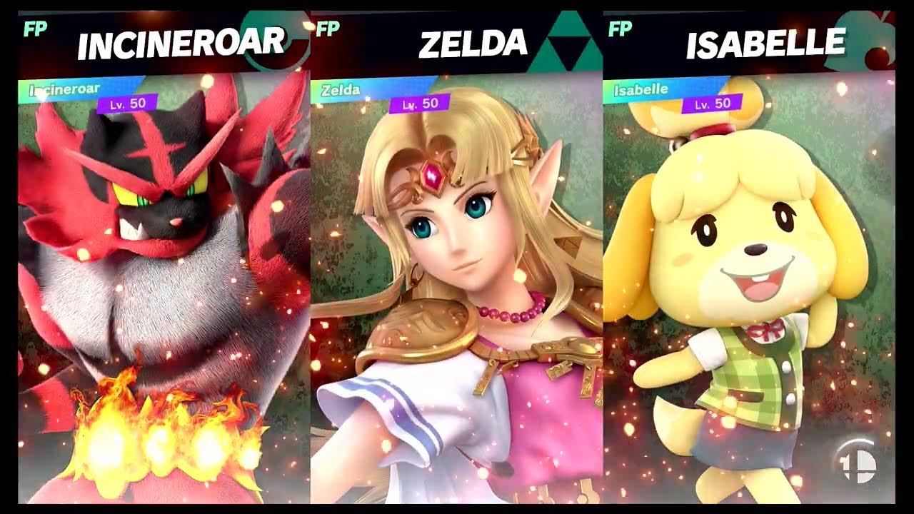Super Smash Bros Ultimate Amiibo Fights – 11pm Finals Incineroar vs Zelda vs Isabelle - YouTube