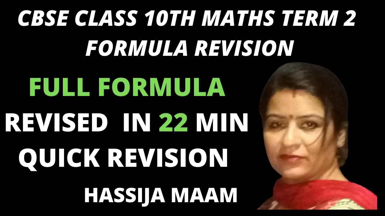 | Maths Standard + Basic | Formula revision 10 Maths All Chapters Quick ...