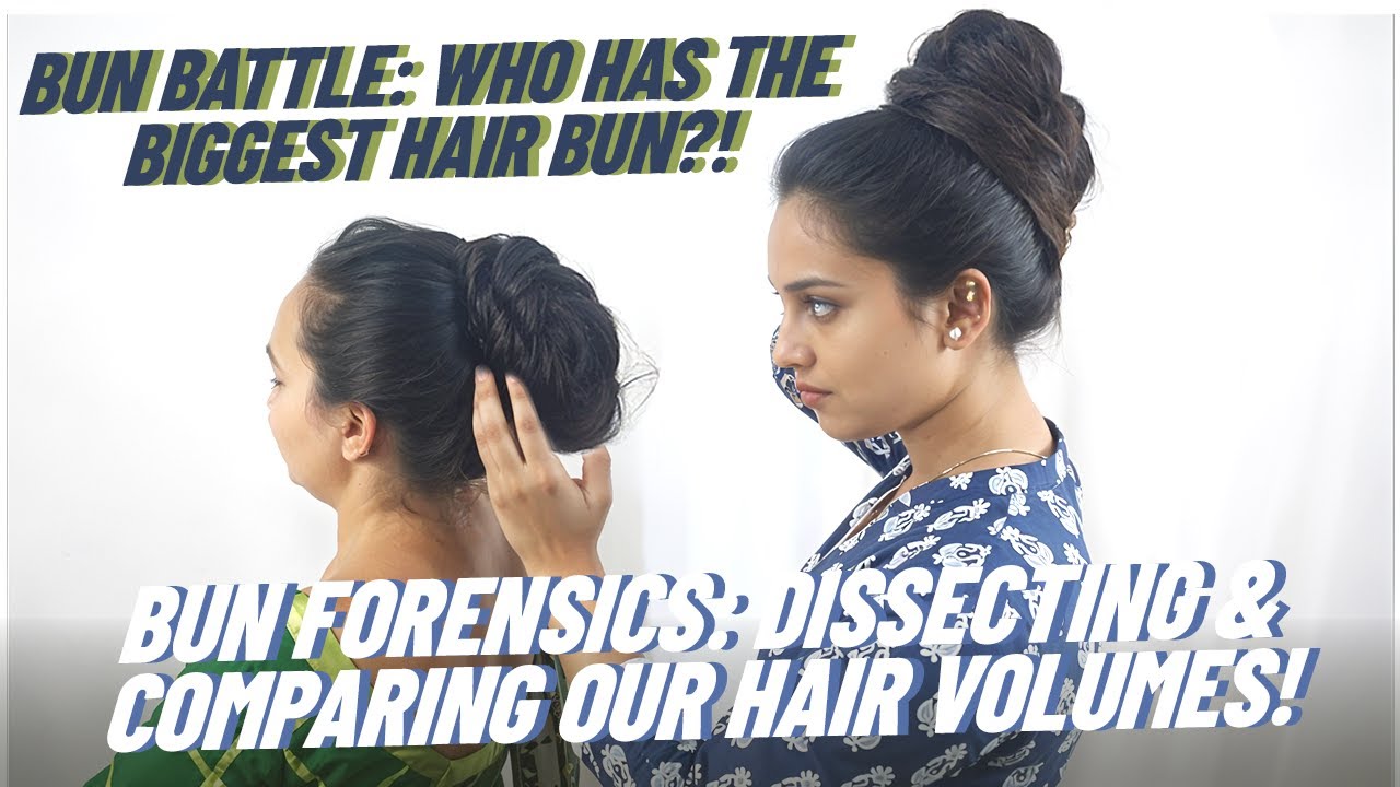 Big Hair Bun Comparison: Measuring Length & Thickness | Long Hair Bun ...