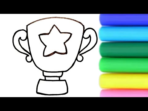 How to draw trophy easy step by step for kids and toddlers|easy ...