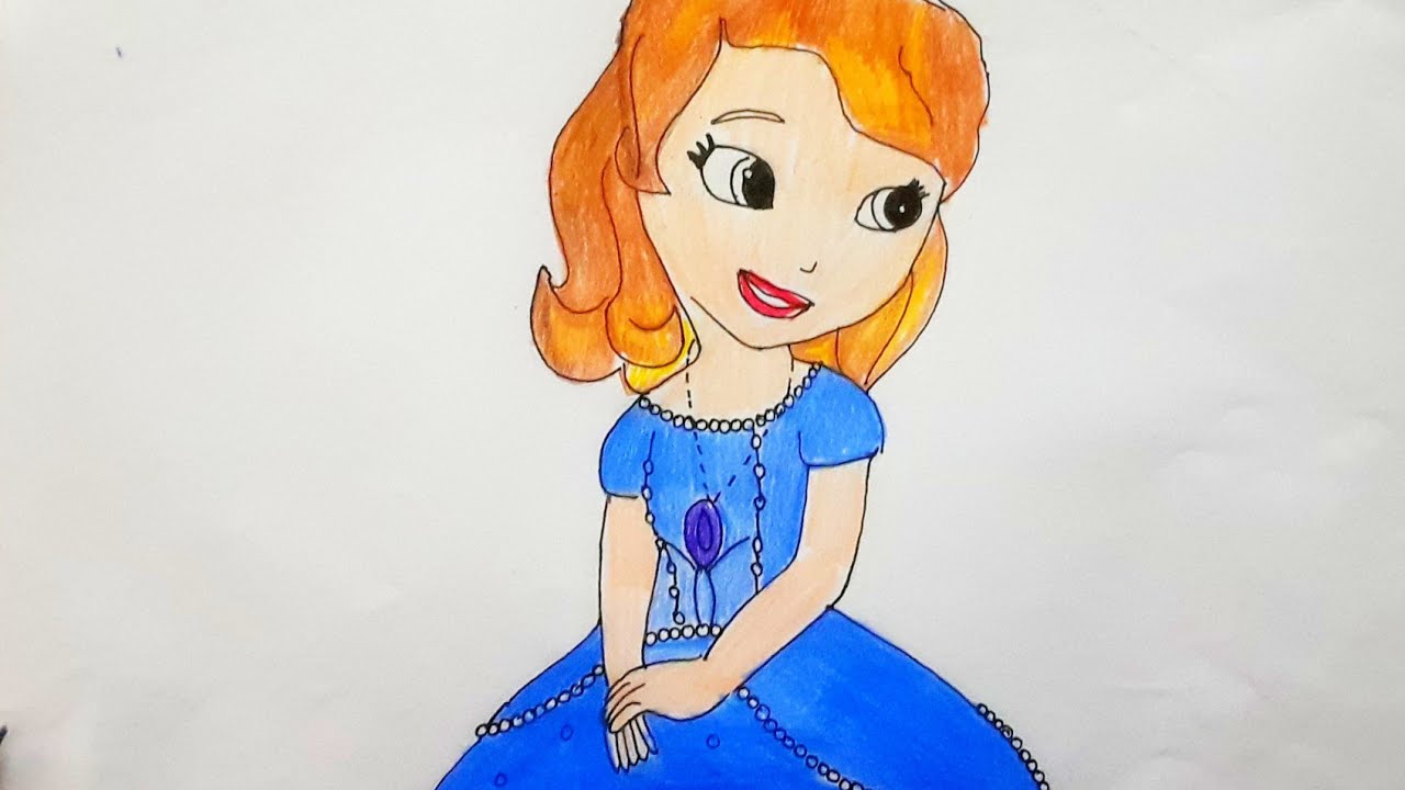 How to draw princess sofia easy step by step |fluffys art #video - YouTube