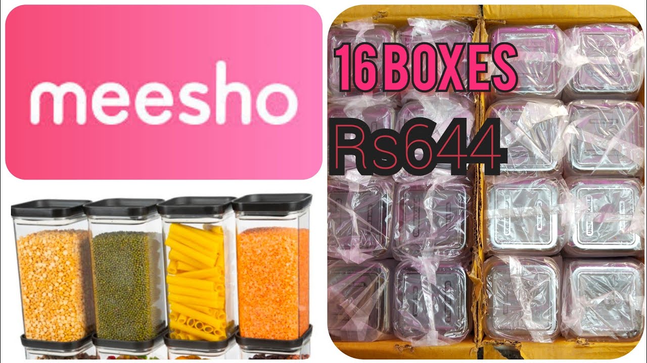 meesho plastic container for grocery Unboxing and review 😍 - YouTube