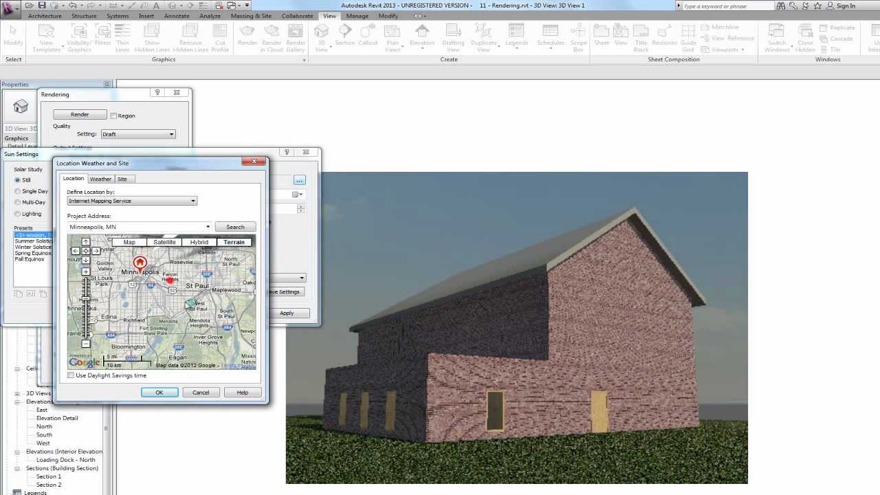 Revit Architecture - Rendering Options - YouTube