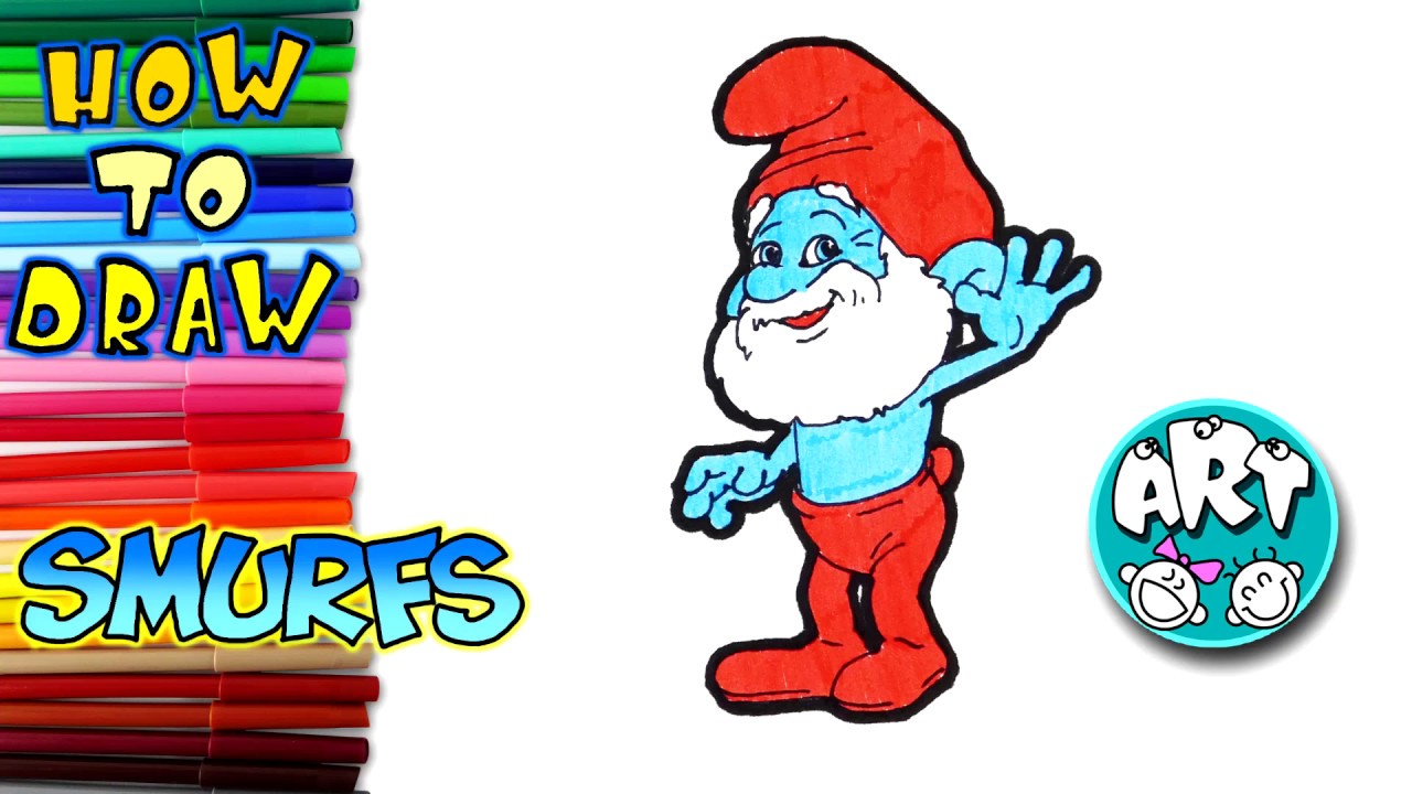 How to draw Smurfette the Papa Smurf - ART SCHOOL - learn to draw ...