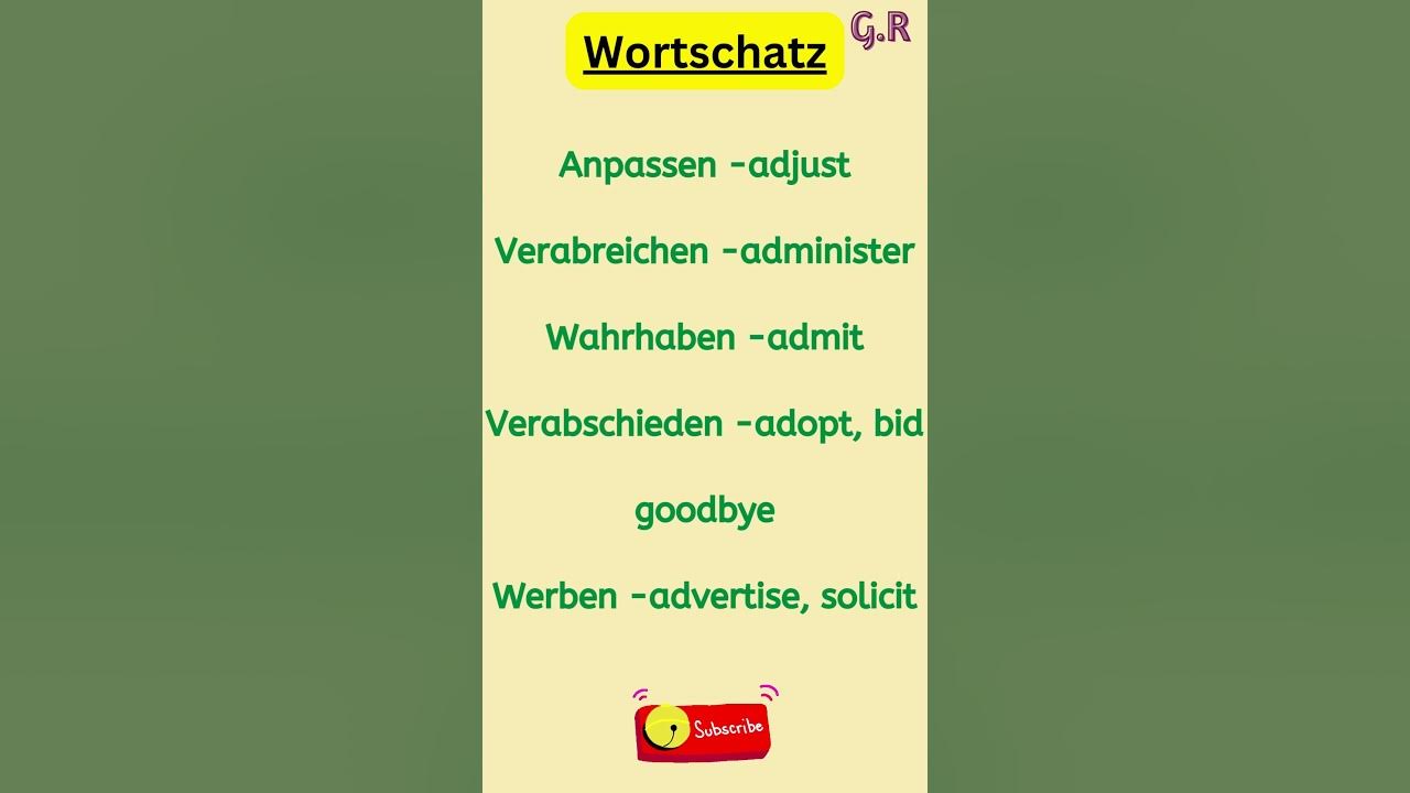 Wortschatz/Verbs/meanings/1212/Deutschland // Deutsch // German ...