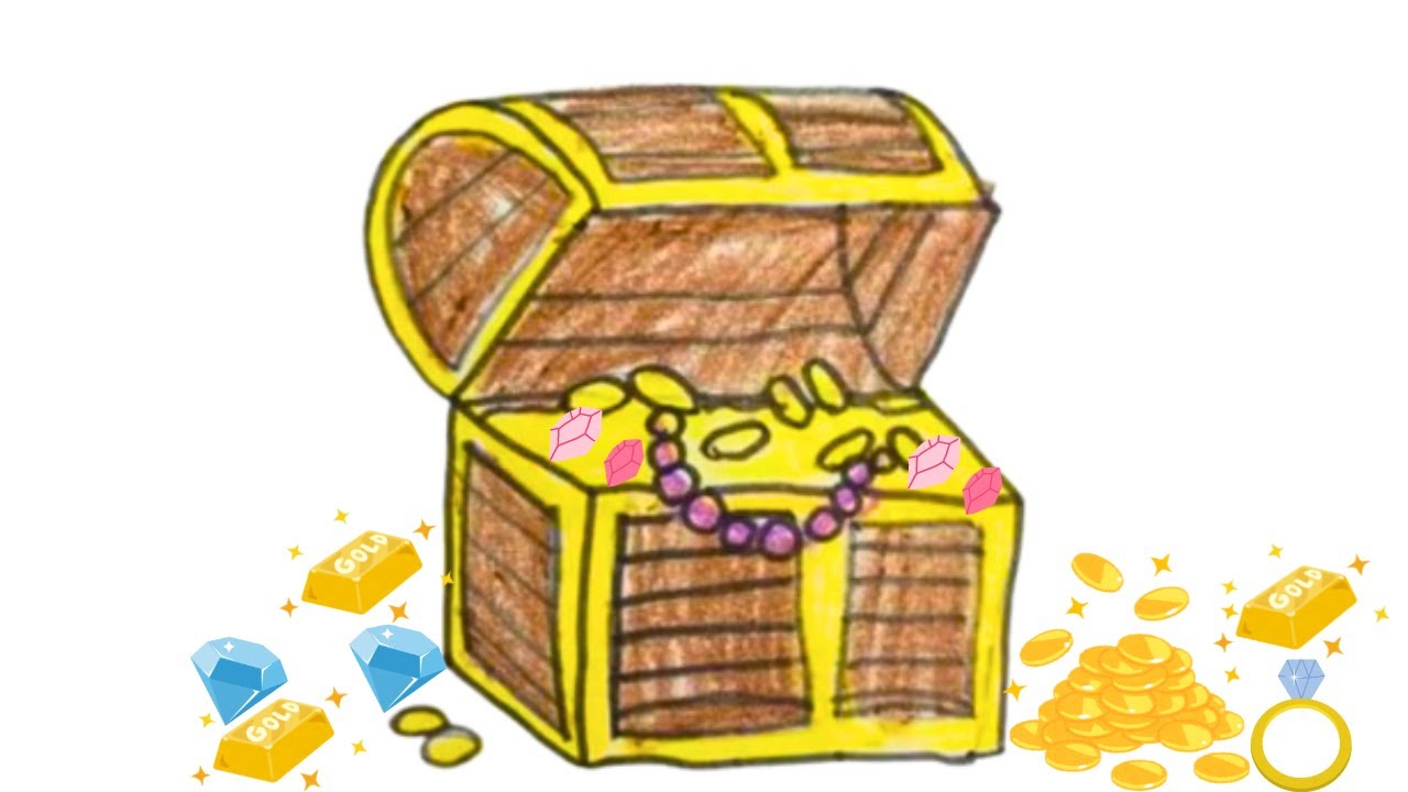 HOW TO DRAW TREASURE BOX! TREASURE BOX ART FOR BEGINNERS! HOW TO DRAW ...