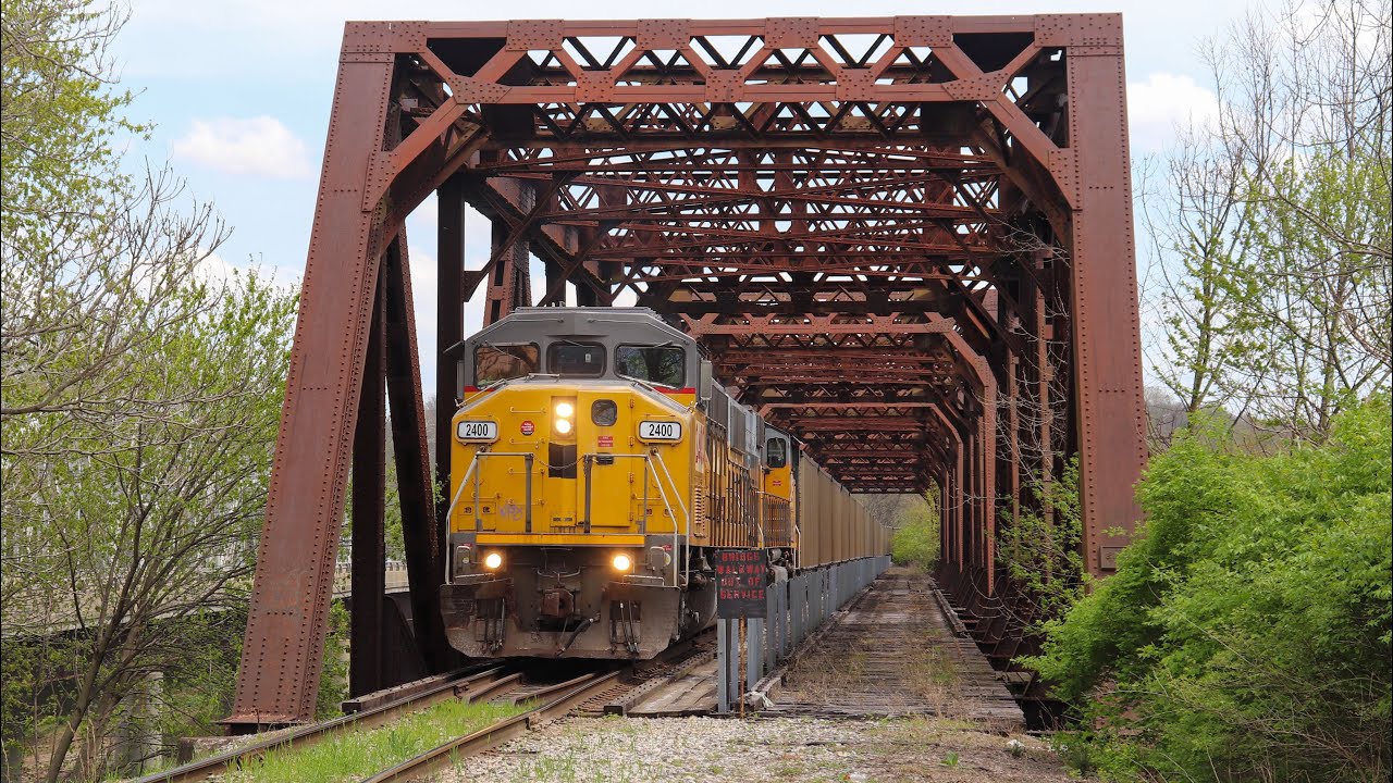 Chasing LTEX 2400 & 2369 Ex UP SD60M Triclops on I&Os Rock Train, from Hooven to Harrison Ohio ...