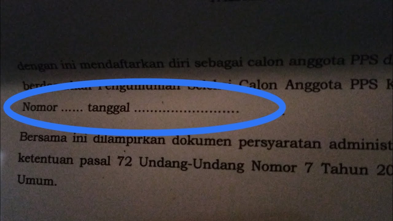 Begini Cara Mengisi Nomor Dan Tanggal Surat Pendaftaran Pps Pemilu 2024