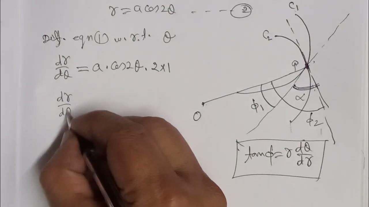 Find the angle between the curves r=asin2θ and r=acos2θ . - YouTube