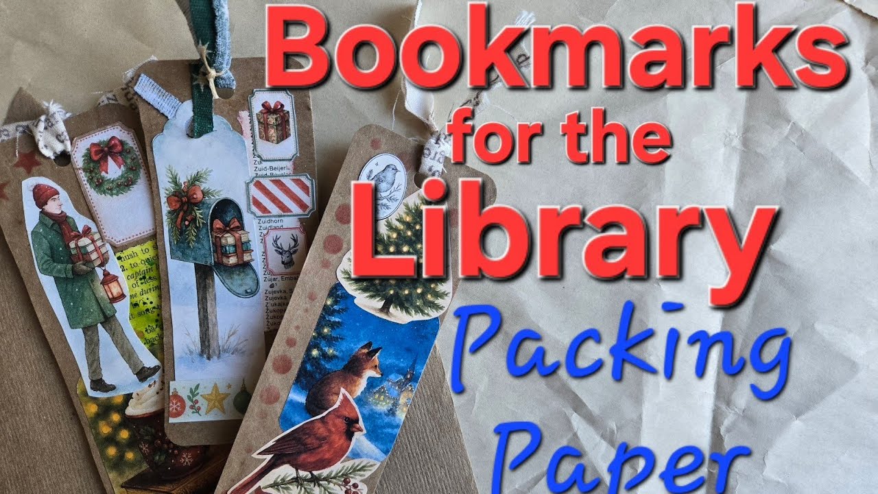 📚Library Bookmarks or Tags from Packing Paper Holiday Ready - YouTube
