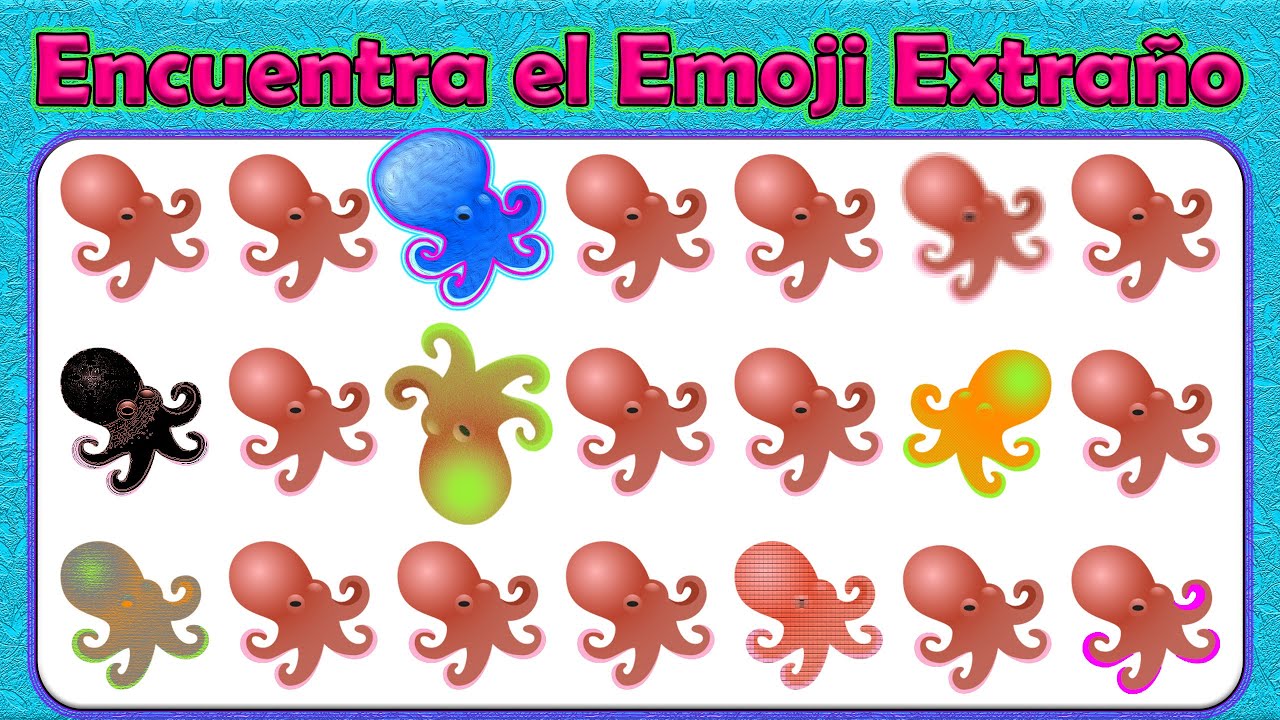 Encuentra El Emoji Diferente | JUEGO #24 | Prueba de rompecabezas de ...