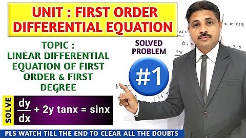 FIRST ORDER DIFFERENTIAL EQUATION - BY TIKLE'S ACADEMY - YouTube