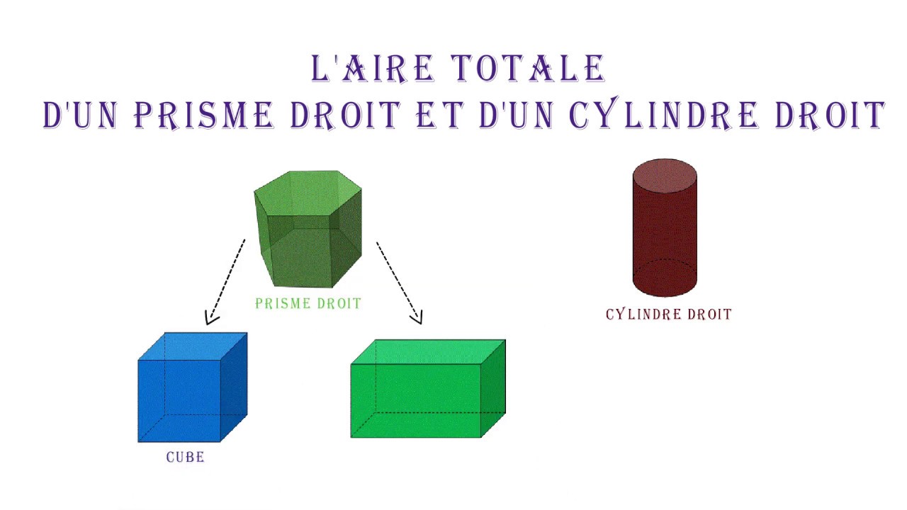 L'aire totale d'un prisme droit et d'un cylindre droit - YouTube
