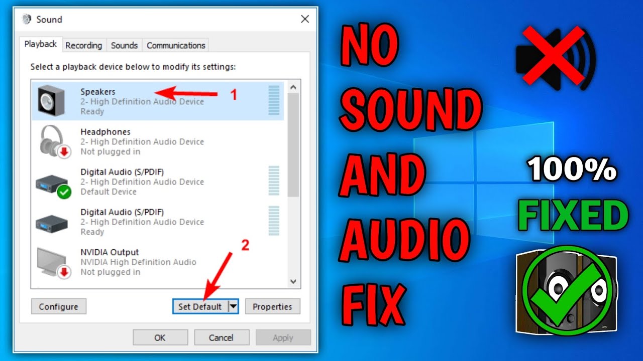 How To FIX No Sound And Audio Problems On Windows 10 Realtek HD Audio ...