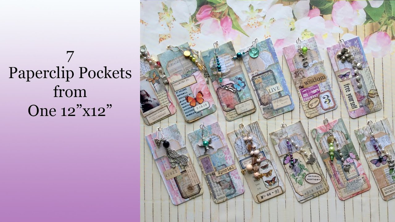 Seven Paper Clip Pockets from one 12"x12", Great Stash Builder - YouTube