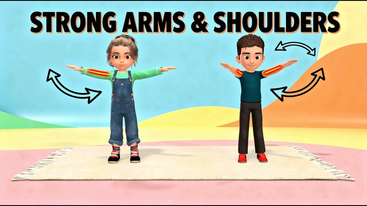 STRONG ARMS & SHOULDERS: Kids Upper Body Workout (20 Mins) - YouTube