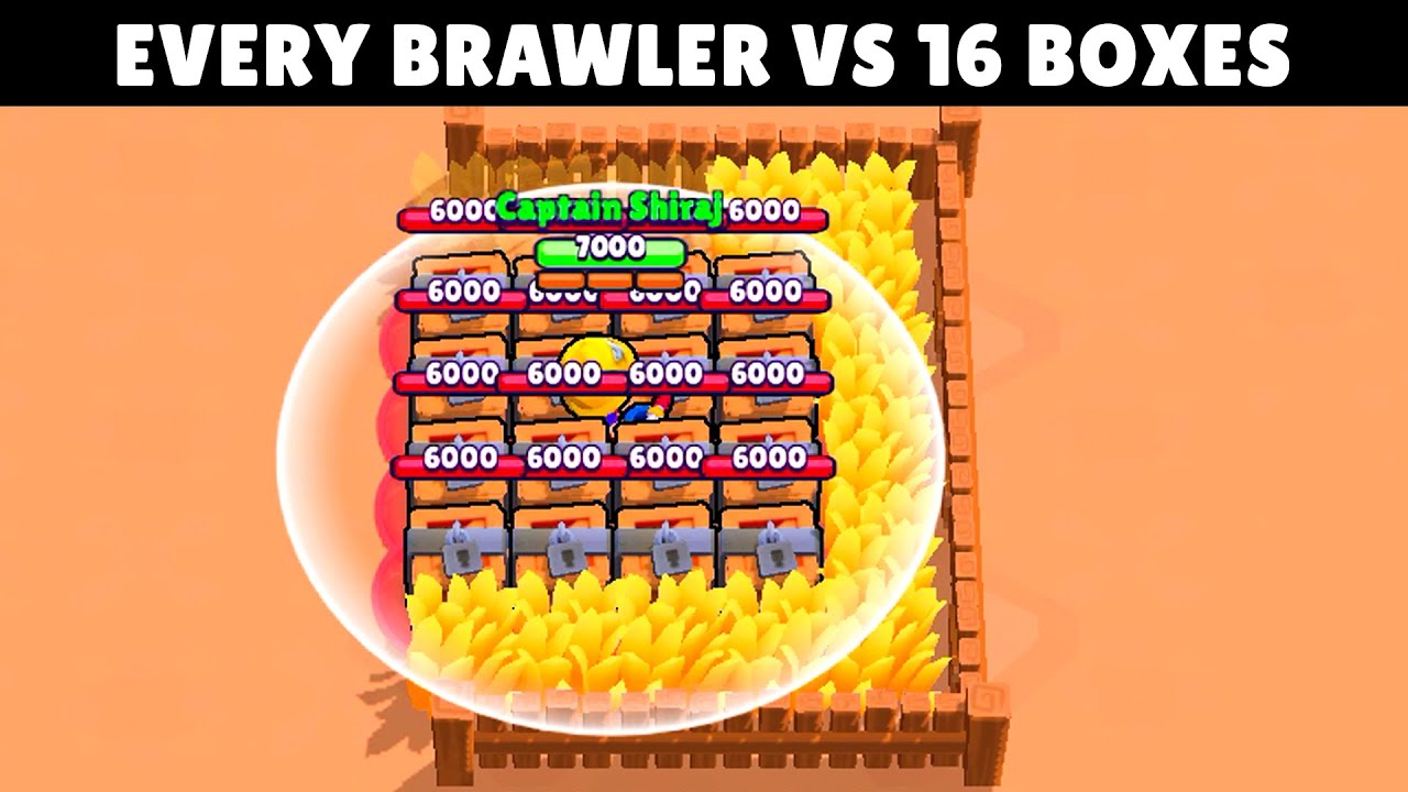 Every Brawler VS 16 Power Cube Box !! Who is Best at Destroying Boxes ...
